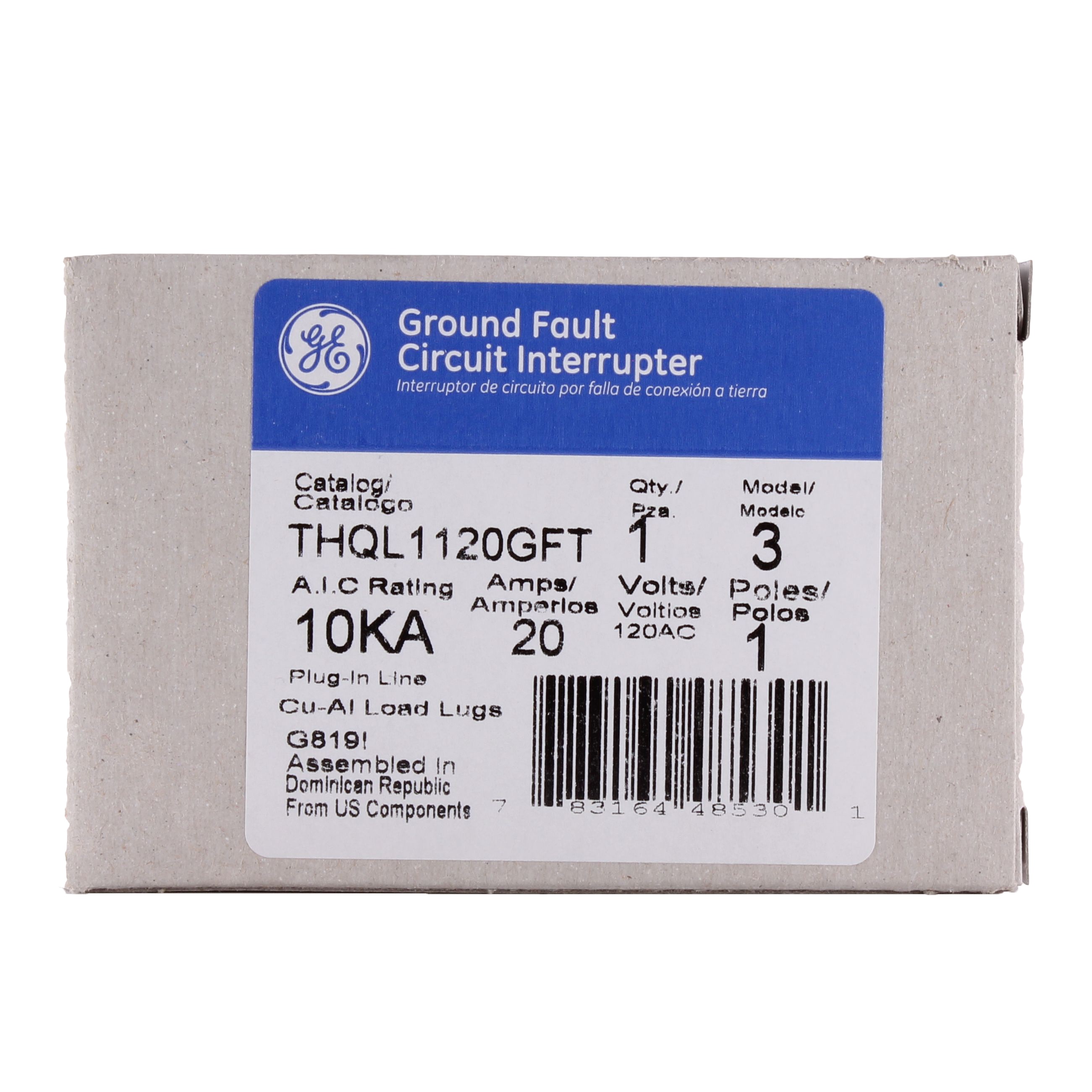 GE THQL1120GFT THQL 1P 120V 20A GFCI SELF-TEST !! REPLACES THQL1120GF ...