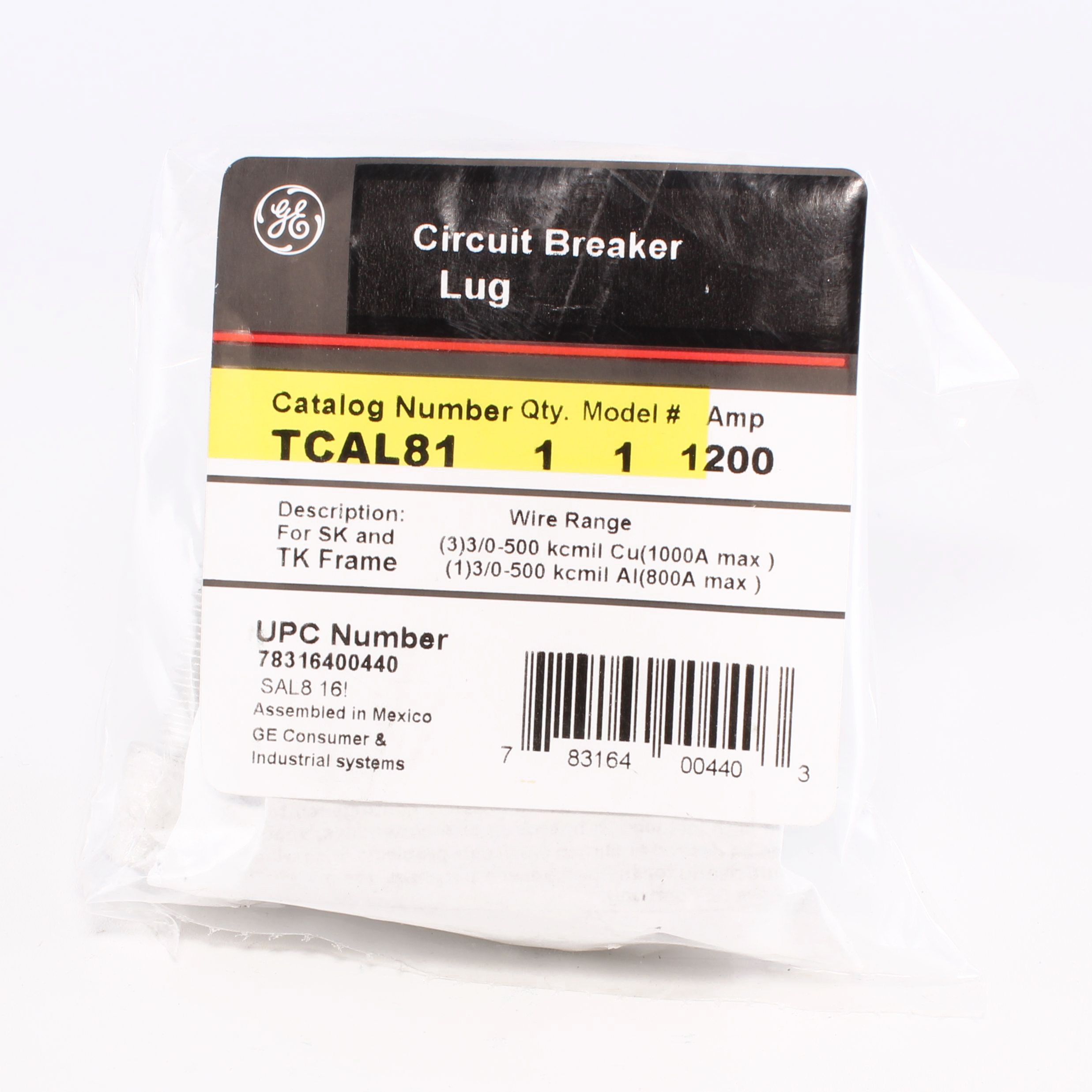 GE TCAL81 LUG, 250-500 MCM CU-AL | Viking Electric